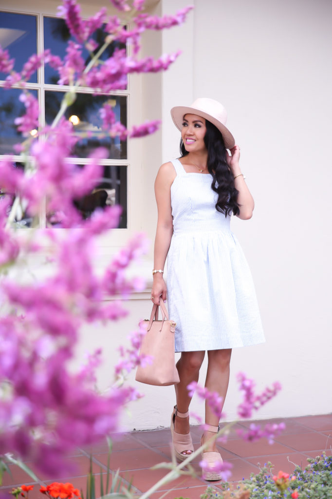 Summer Vibes: Seersucker Apron Dress - Stylish Petite