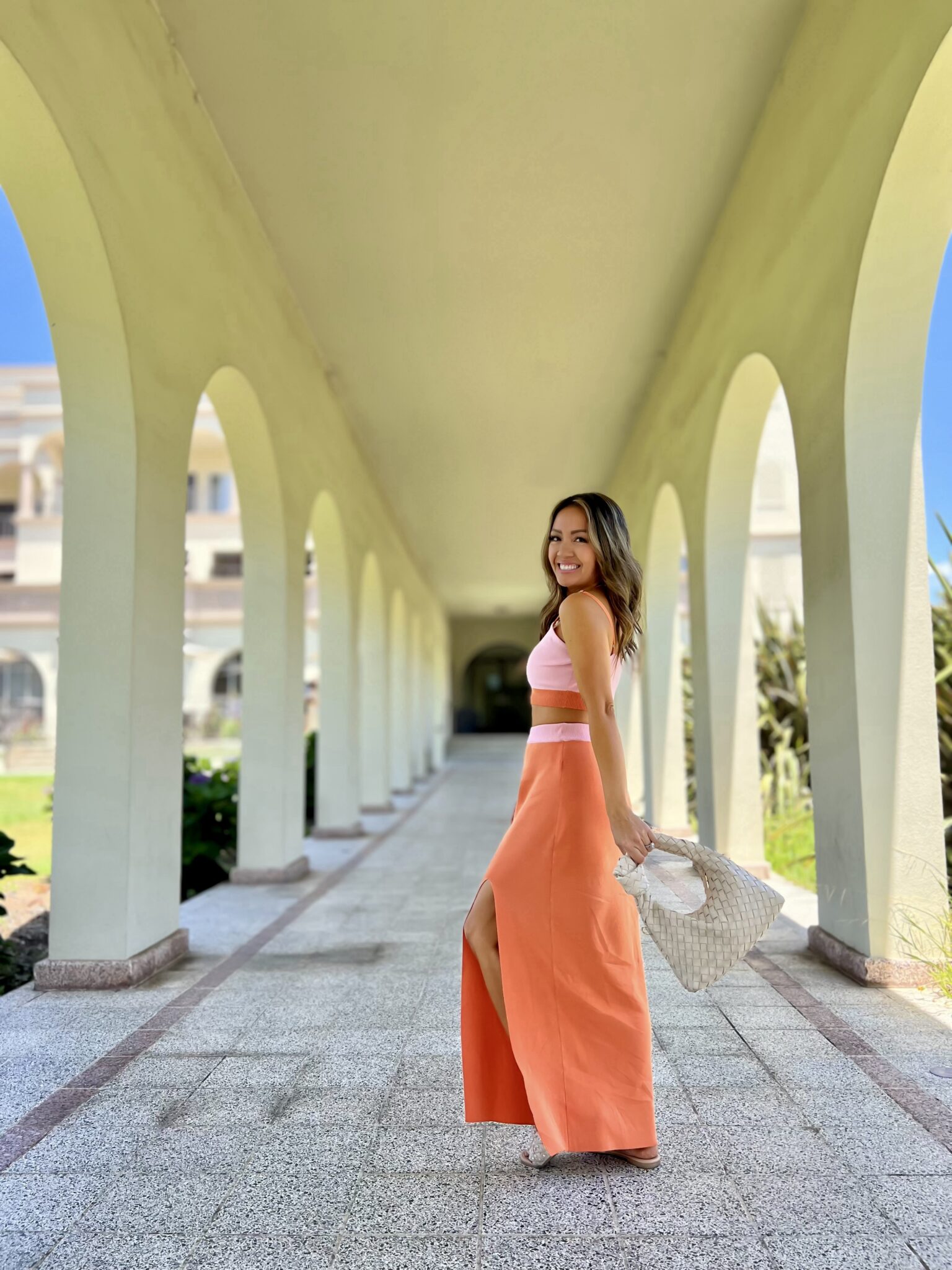Orange and Pink Summer Two Piece Set For Under $40 - Stylish Petite